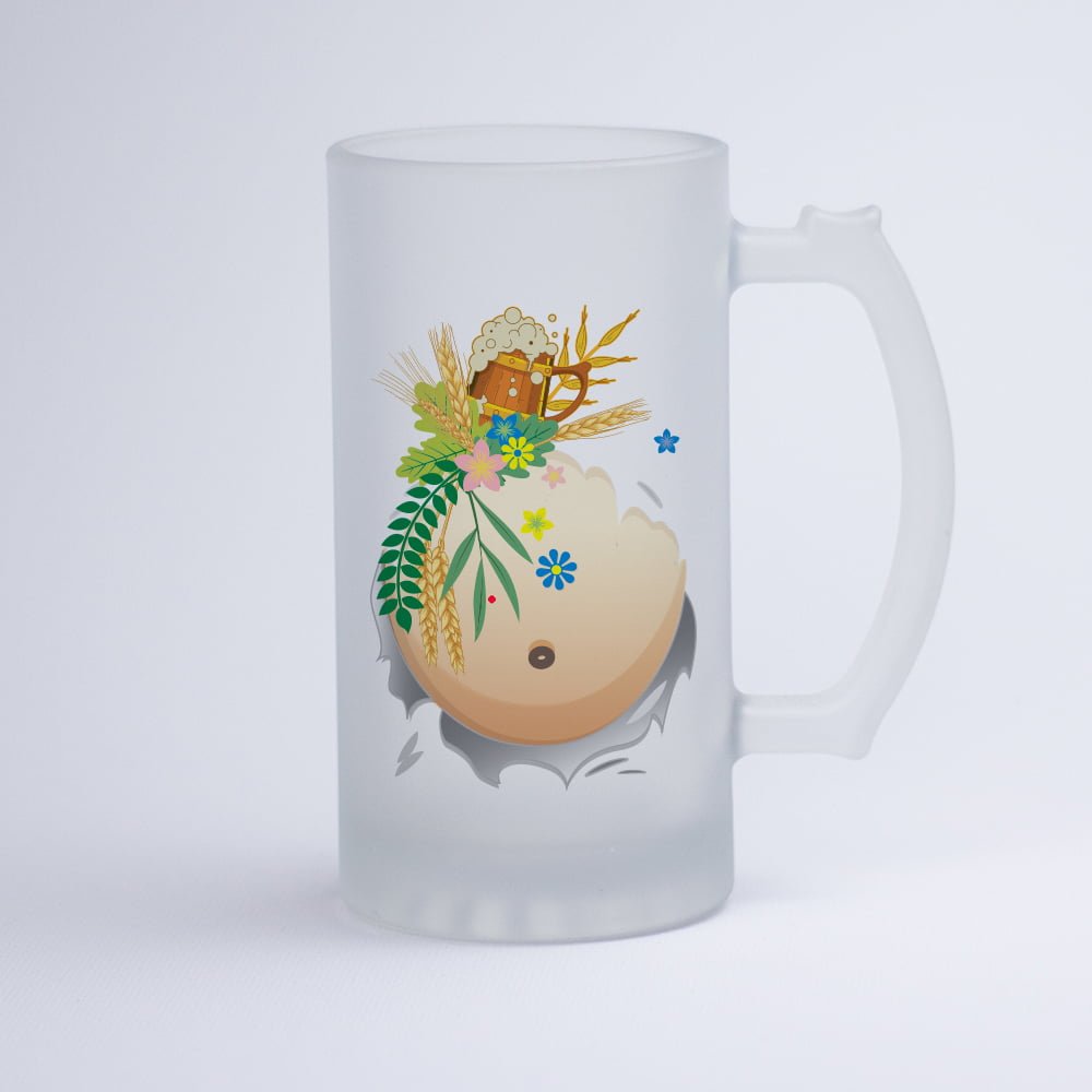 Alus vēders - matēts, caurspīdīgs kauss - Tava druka